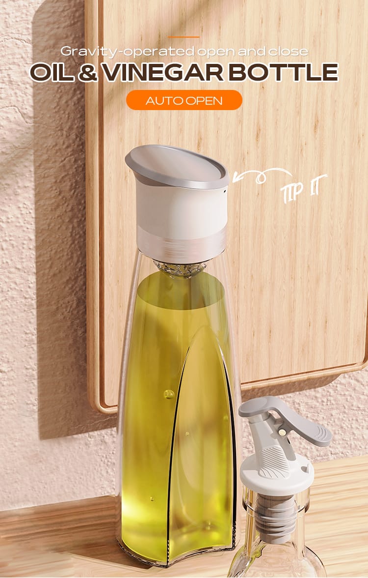 GLASS AUTO OPEN OLIVE OIL/VINEGAR DISPENSER THREE SIZES - TIP IT ...