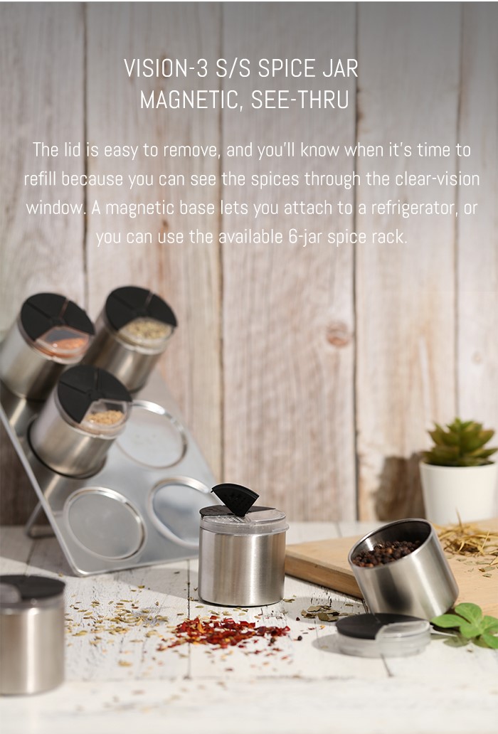 VISION-3 S/S SPICE JAR MAGNETIC，SEE-THRU