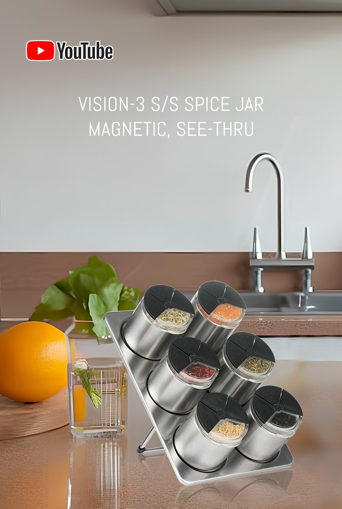 VISION-3 S/S SPICE JAR MAGNETIC，SEE-THRU